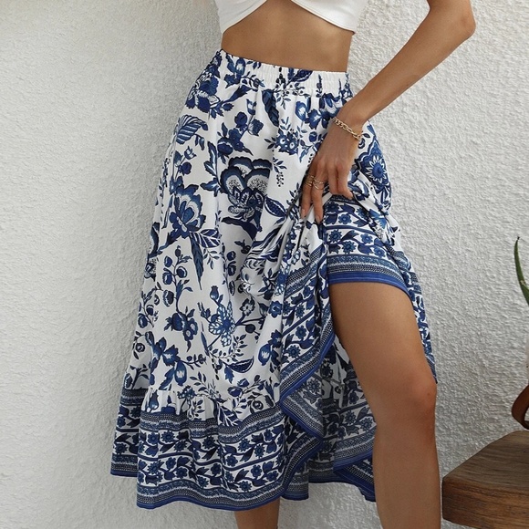 Skirts | Boho Floral Print Cottagecore Skirt | Poshmark